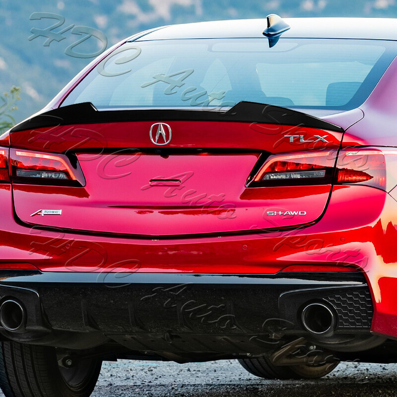 For 2015-2020 Acura TLX W-Power Pearl Black V-Style Trunk Duckbill ...