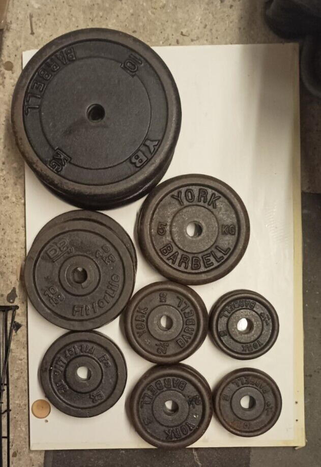 4x10kg ,2x5 kg,2x4.5 kg,4x2.5 kg,4x2.3kg,4x1/4kg ,YB Weights (ONE-INCH ...