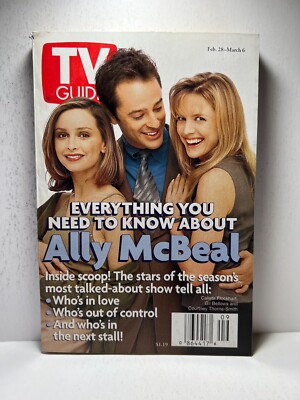 TV Guide 1998 February 28-March 6 Ally McBeal Flockhart Bellows Thorne ...