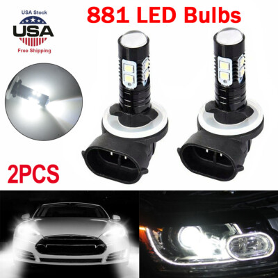 2 PCS 881 LED Fog Lights Driving Bulbs 862/886/889/894/896/898 Xenon ...