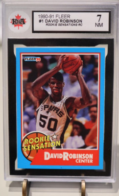 1990-91 Fleer Rookie Sensations #1 - David Robinson Rookie Card - KSA 7 ...