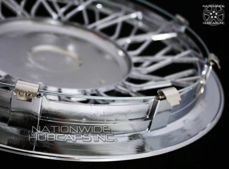 4 New 15" CHROME SPOKE Hub Caps Full Wire Wheel Covers Rim Cap Lug ...