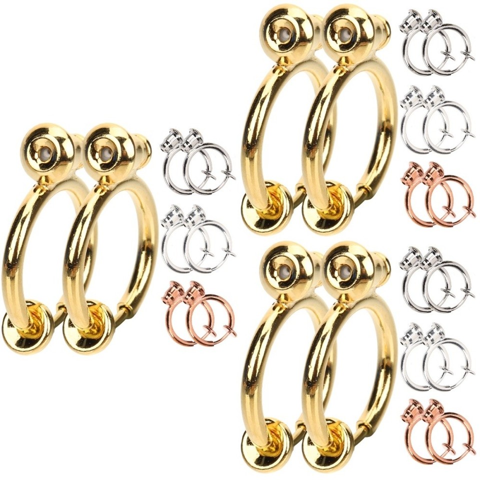 3 PCS Comfortable Clip on Earring Converter Large Clip-on Findings ...