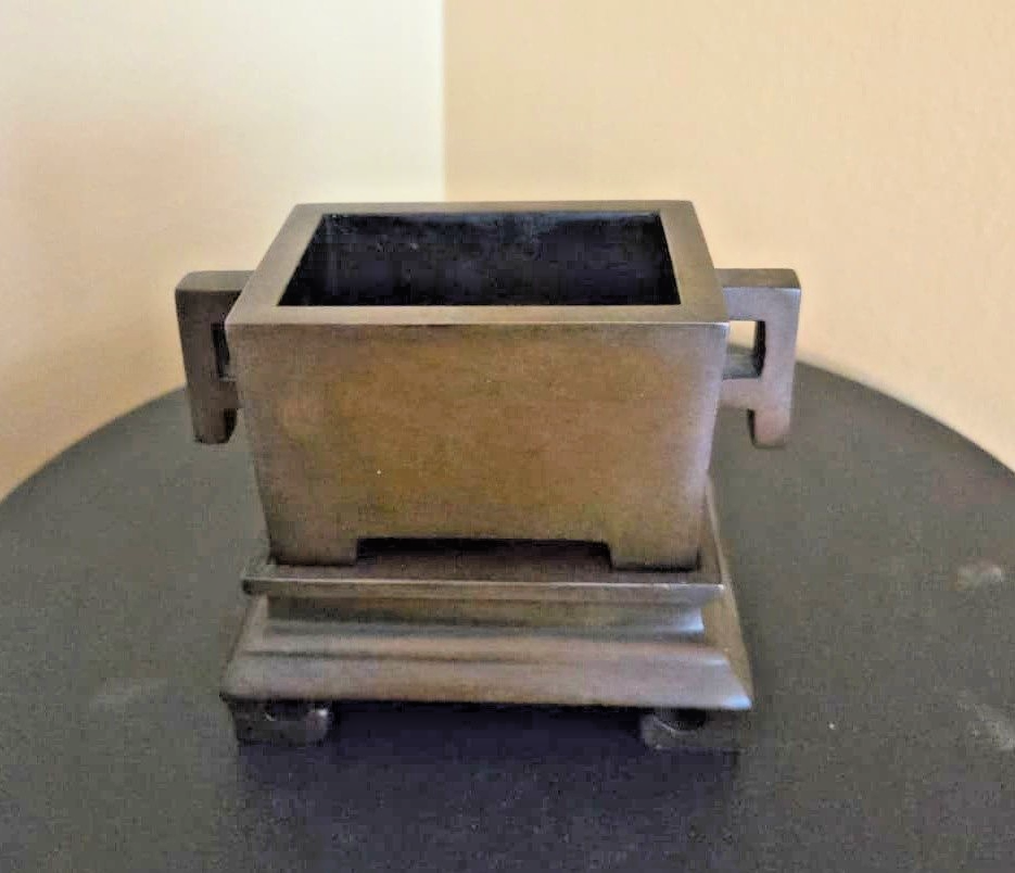 IMPORTANT CHINESE ANTIQUE 17TH-18TH CT BRONZE RECTANGULAR CENSER w ...