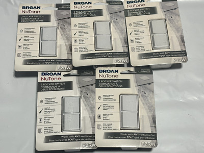 5X Broan Nutone White Double Rocker Light & Fan Switch | eBay