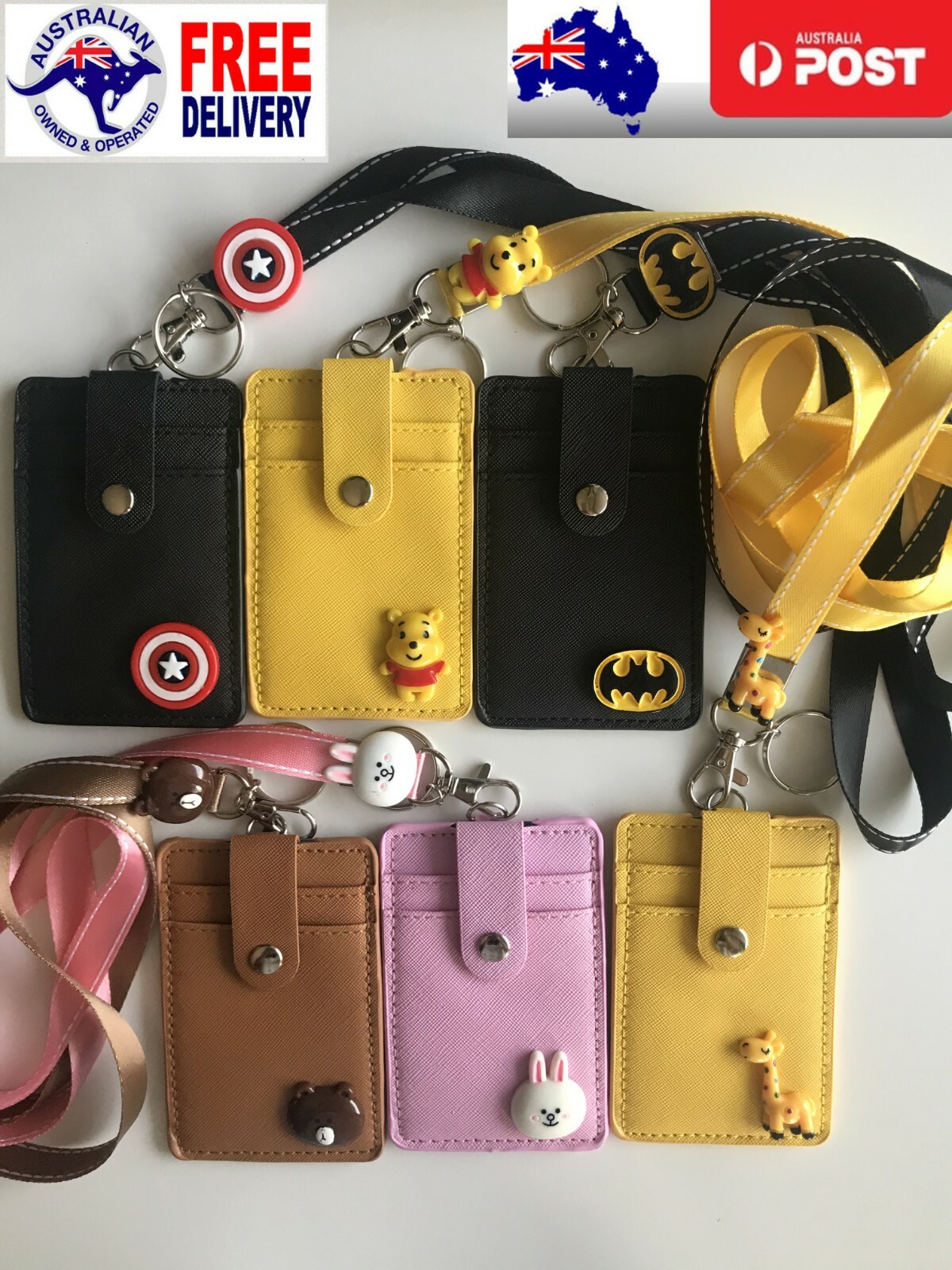 3D Cartoon Leather ID Opal Myki Metro Debit Card Holder Lanyard chain ...