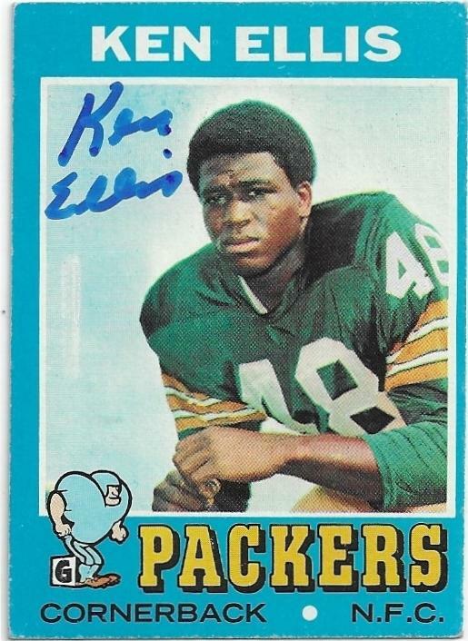 KEN ELLIS Autographed Signed 1971 Topps ROOKIE card #224 Green Bay ...