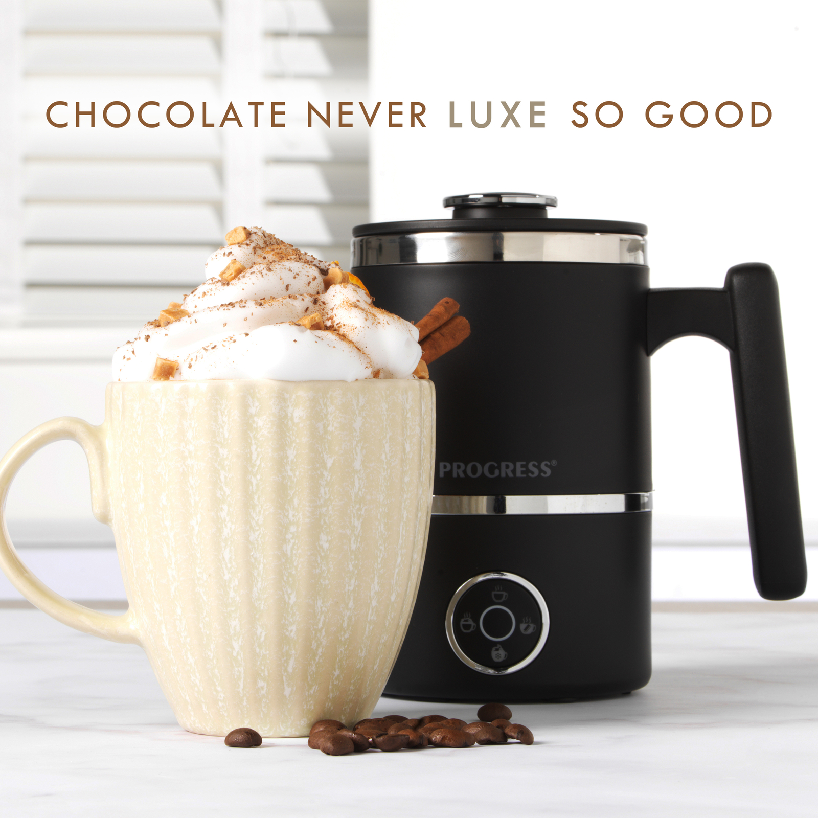 Progress Hot Chocolate Maker Chocoluxe Electric Milk Steamer Frother ...