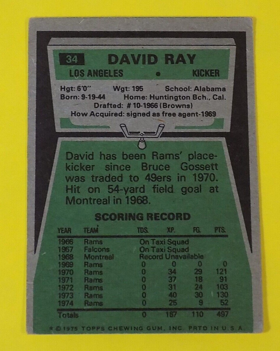 1975 Topps - #34 David Ray for sale online | eBay