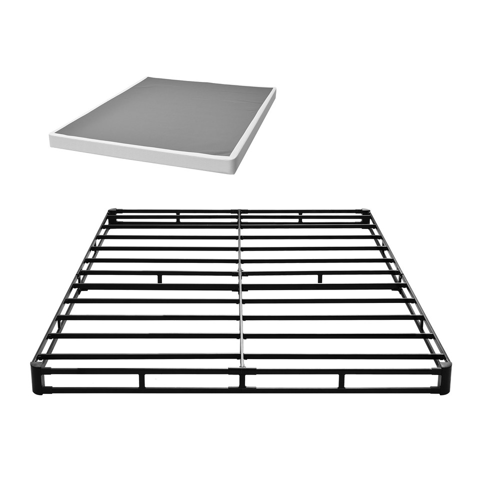 Box Spring Queen Size Bed Frame with Fabric Cloth 79.1 L x 59.4 W x 4 H ...