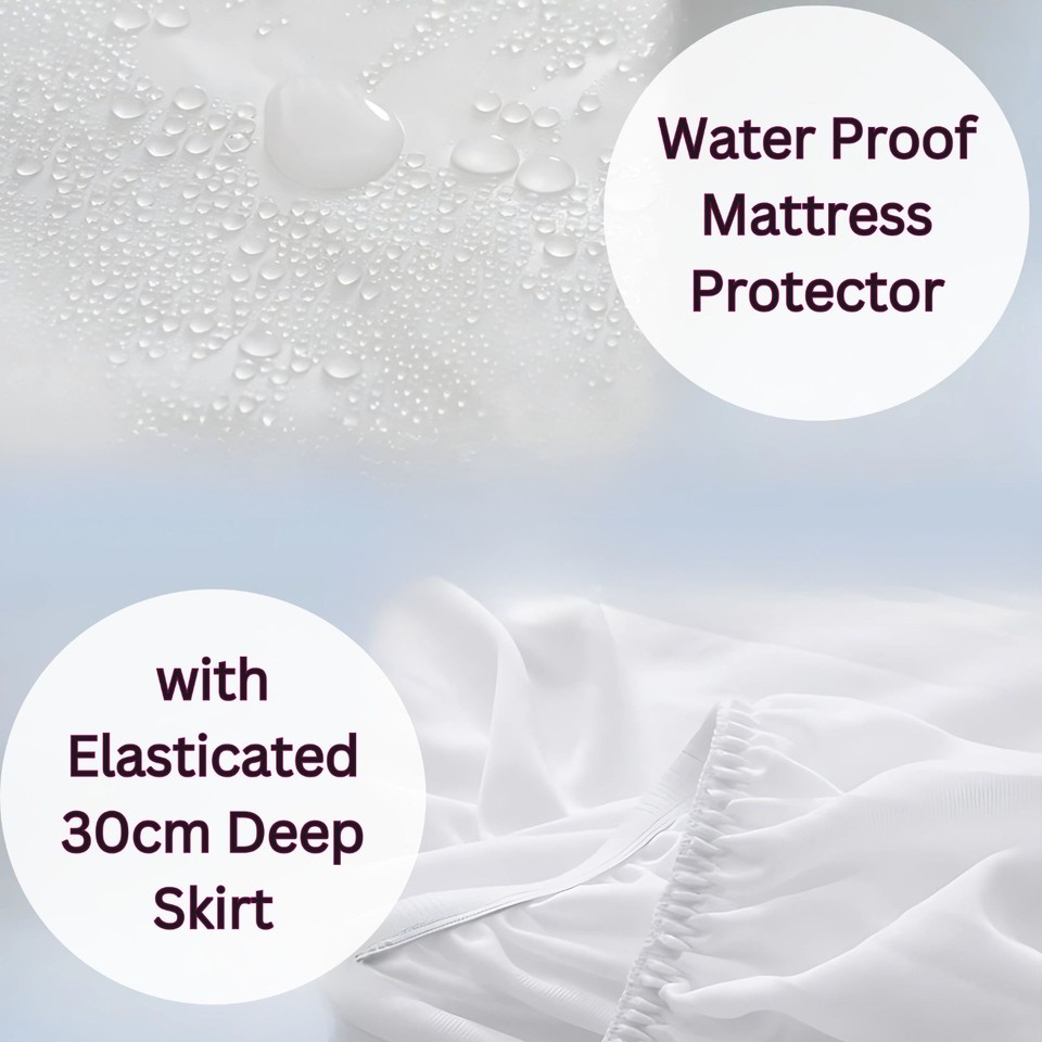 Waterproof Quilted Mattress Protector 30cm Extra Deep Fitted Bed Cover ...