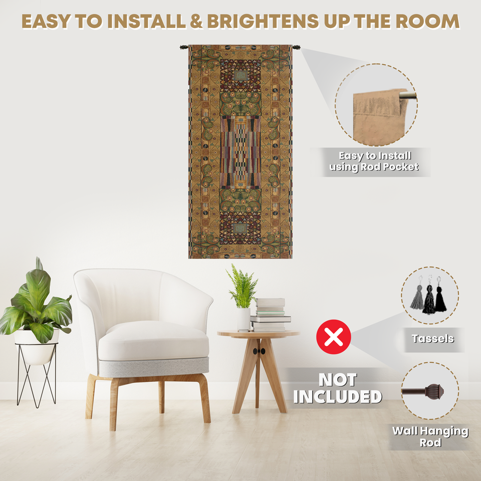 The Beethoven Frieze - Klimt Italian Modern Fine Art Woven Tapestry ...