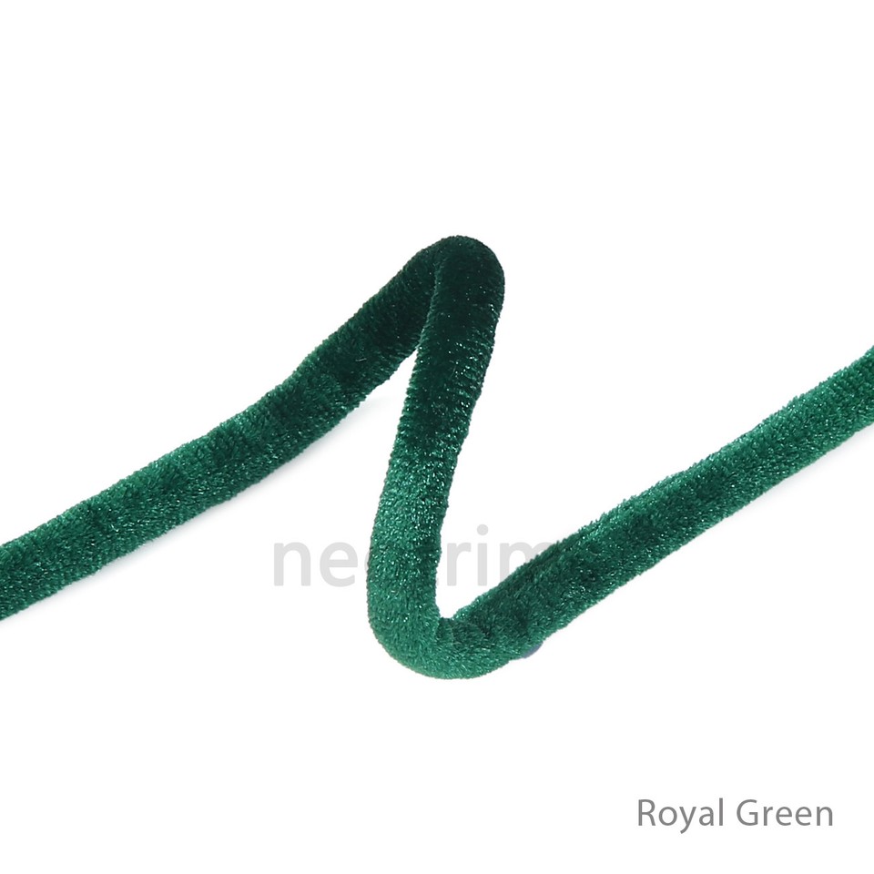 Velvet Cord Round Tubular Ribbon Rope Trimming, 7mm, Smooth Luxurious ...
