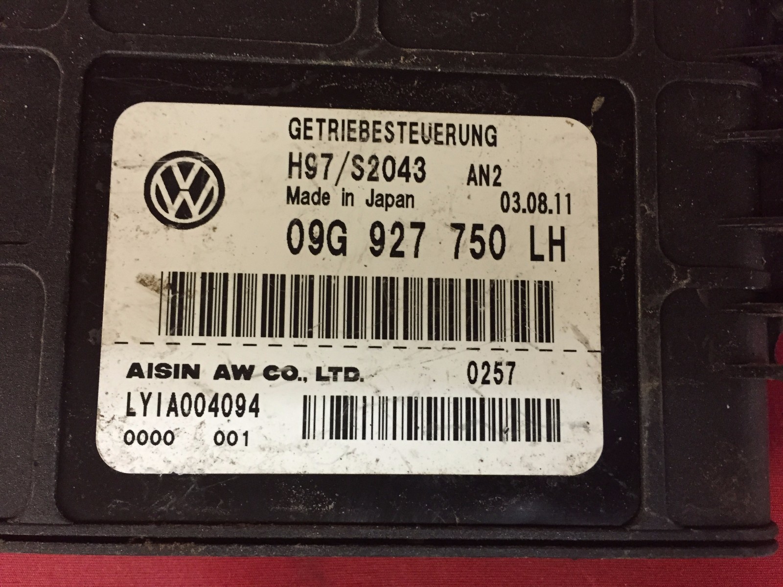 12 Volkswagen Passat 2.5 AT TCU TCM TRANSMISSION Control Module Unit ...