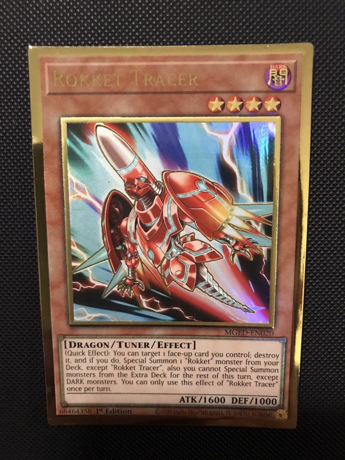 Yugioh Rokket Tracer MGED-EN020 Premium Gold Rare 1st Edition Near Mint | eBay