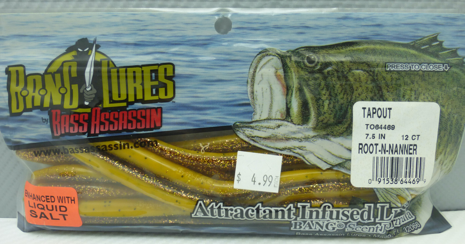 Bass Assassin Bang Lures Tapout 7.5" Root-N-Nanner Trick Worm 3 packs ...