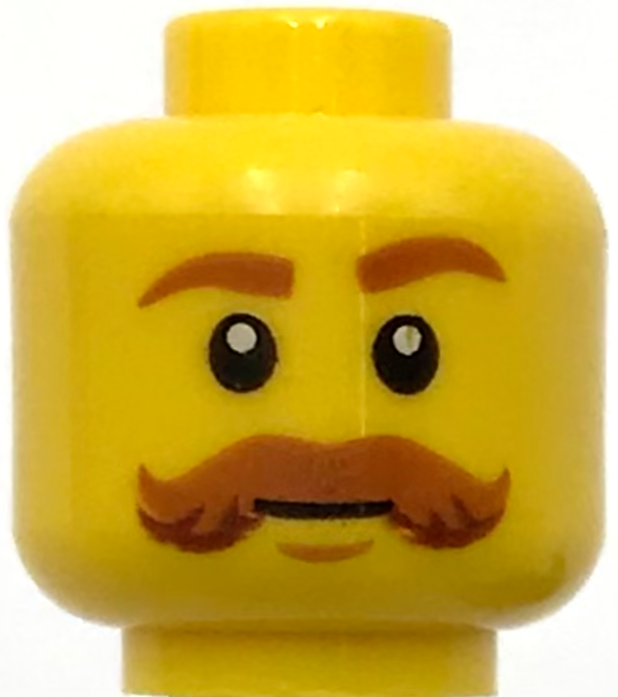 Lego New Yellow Minifigure Head Dark Orange Eyebrows and Bushy ...