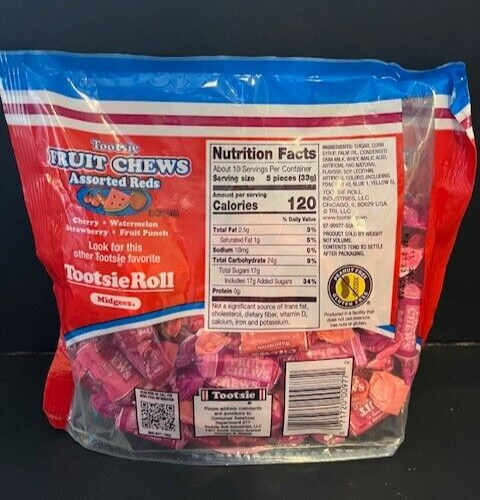 Red Tootsie Fruit Chews Tootsie Fruit Chews Assorted Fruit Rolls,
