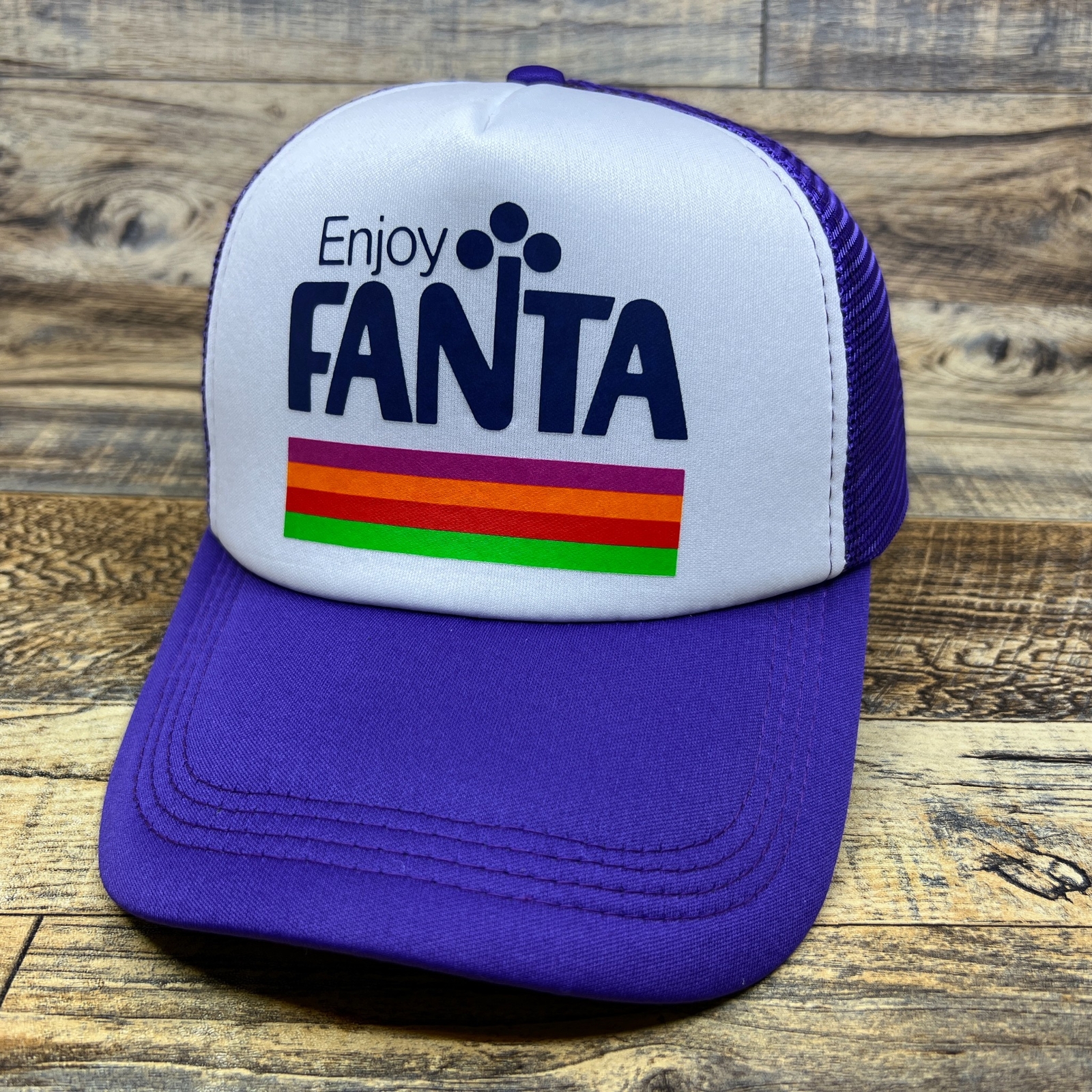 Fanta Mens Trucker Hat Purple Snapback 1980 Retro Logo Soda Pop ...