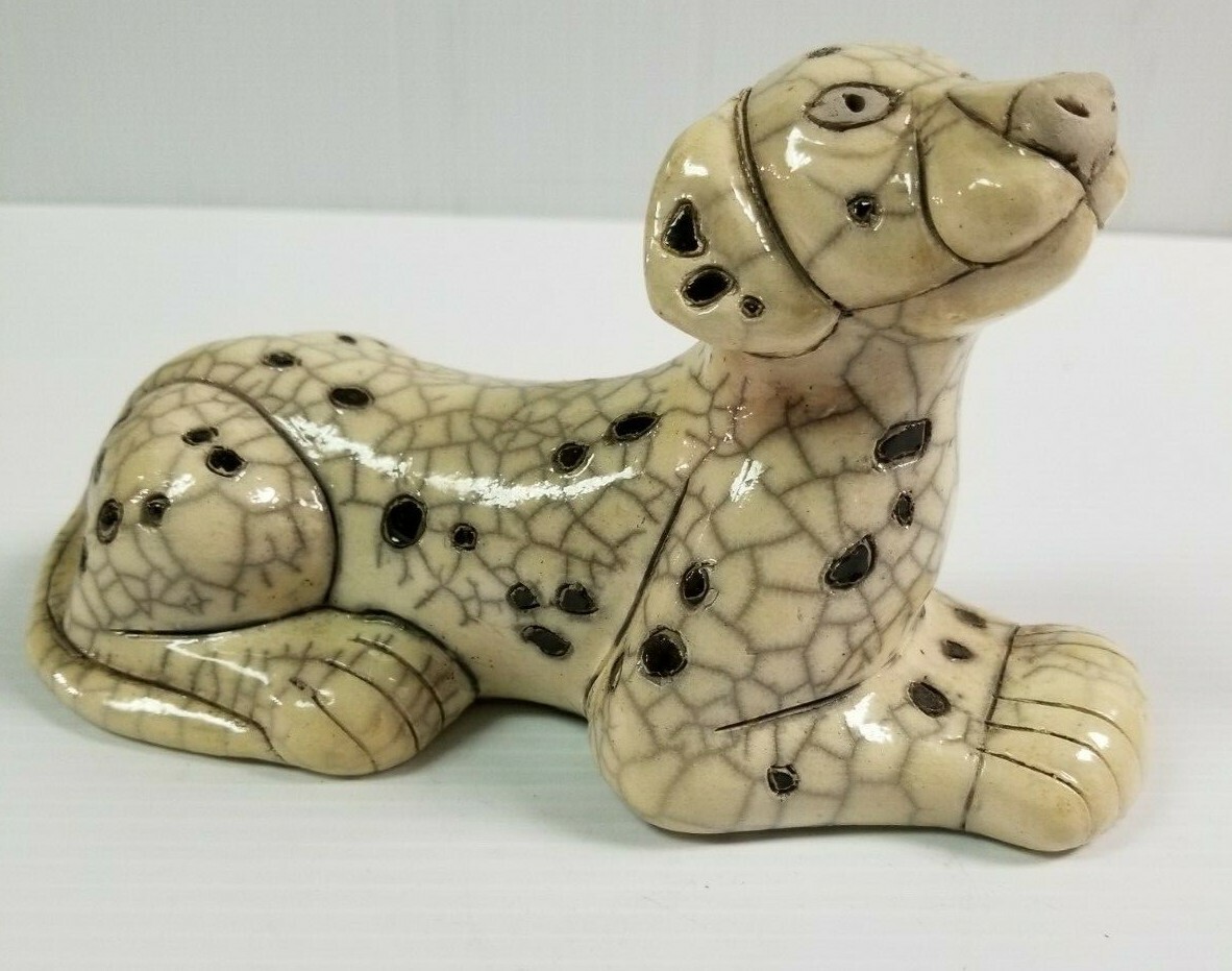The Fenix Raku Pottery Dalmatian Dog Figurine Hand Made in South Africa ...