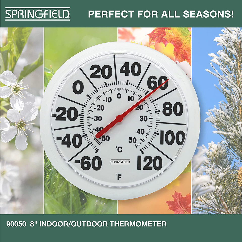 Springfield Indoor Outdoor Big and Bold Dial Thermometer, Wireless ...