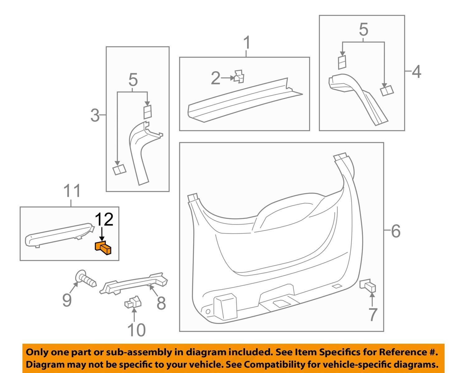 FORD OEM 11-19 Escape Interior Trim-Lwr Ctr Plr Trim Clip W710338S900 ...