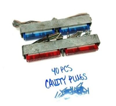 LQ4 Swap ECM PCM Plug Connectors Blue Red w-Gaskets 2001 2002 Silverado ...