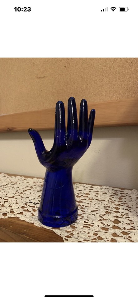 Colbalt Blue Glass Hand | eBay