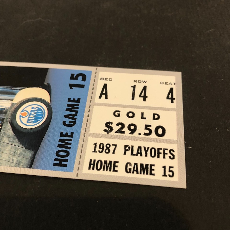 1987 NHL Stanley Cup Final Finals Edmonton Oilers FULL Phantom Ticket ...