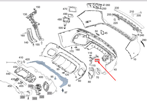 MERCEDES-BENZ GLB X247 REAR RIGHT BUMPER HOLDER A2478850203 ORIGINAL NO ...