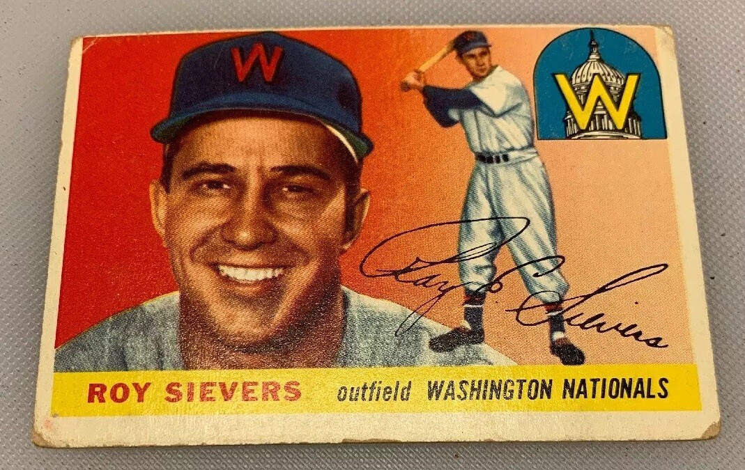 1955 Topps # 16 Roy Sievers Baseball Card Washington Nationals Senators ...