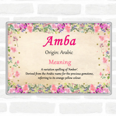 Amba Name Meaning Jumbo Fridge Magnet Floral | eBay UK