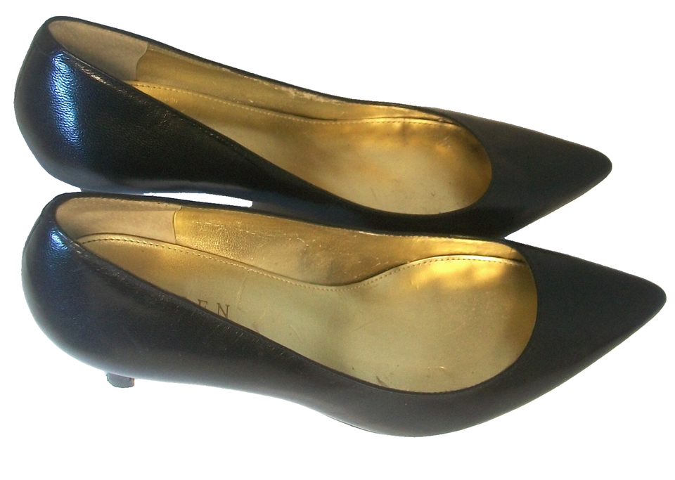 Ralph Lauren Lauren Classic Tailored Pointy Low Heel Black Leather ...