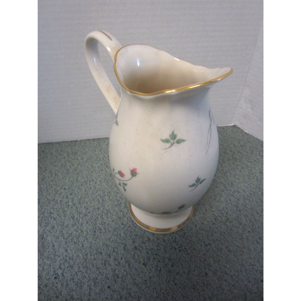LOVELY LENOX ROSE MANOR PINK ROSE BUD ACCENT PORCELAIN PITCHER. | eBay