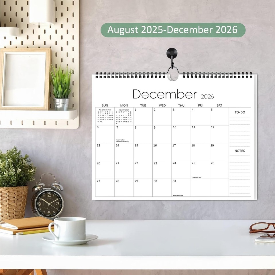 Calendar 2026-12 Wall Calendar from January 2026 to December 2026, 202 ...
