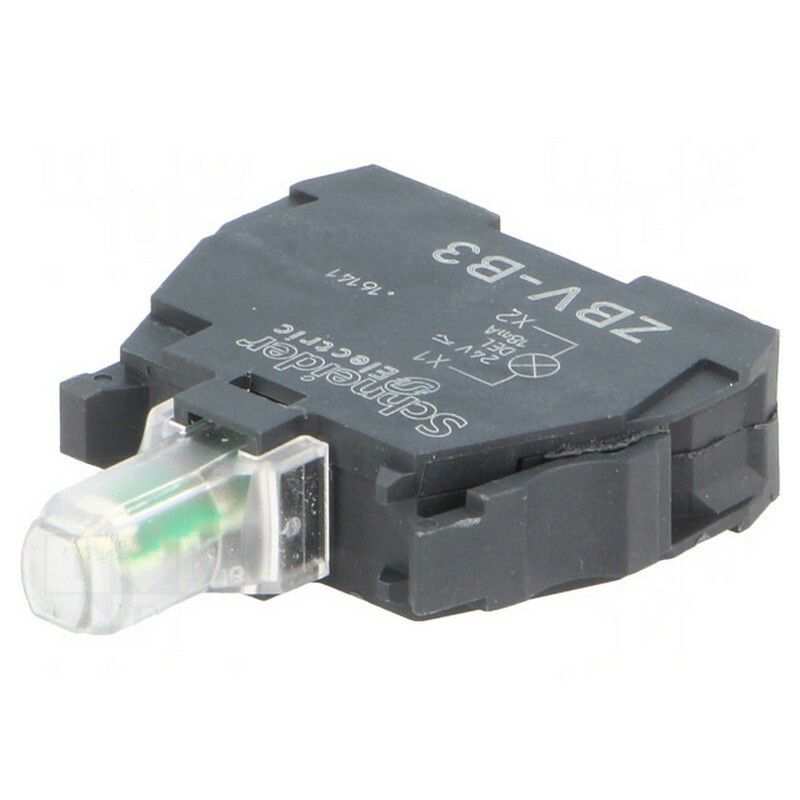 Schneider Electric ZBVB3 ZBV-B3 LED Light Block Green 24V AC/DC Harmony ...