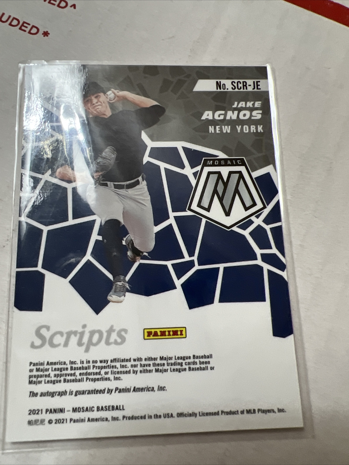 2022 Panini Mosaic Scripts Auto Jake Agnos SCR-JE MLB New York 🔥 05/13 ...