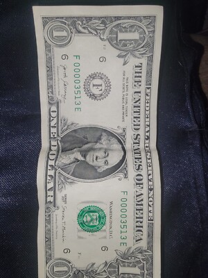 low serial number 1 dollar bill | eBay
