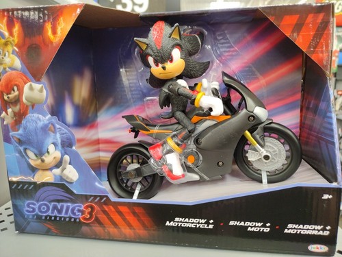 Sonic The Hedgehog 3 Movie Shadow 5" and Motorcycle MOTORRAD Toy JAKKS ...