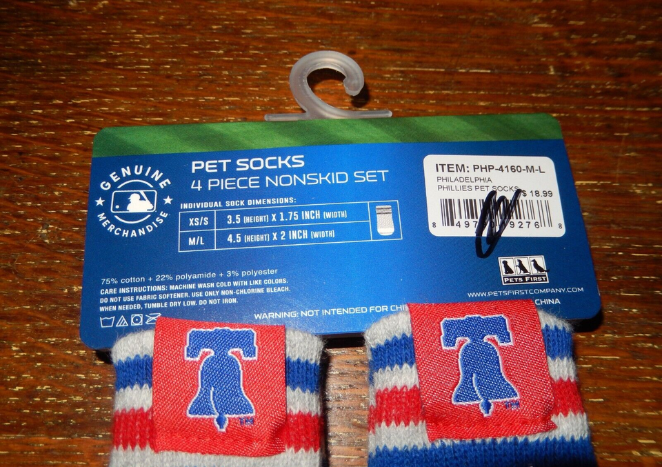 New MLB Genuine Merchandise PET SOCKS 4 Piece Set PHILADELPHIA PHILLIES ...