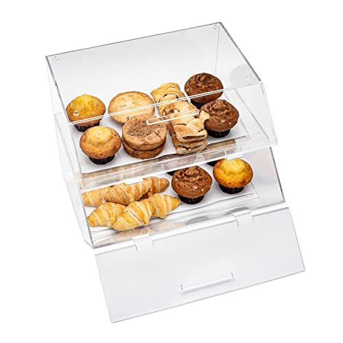 BAKERY DISPLAY CASE Stackable Acrylic Pastry Box for Countertop ...