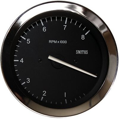Smiths Classic Motorsport Tachometer / Rev Counter 80mm 0-8K RPM Chrome ...