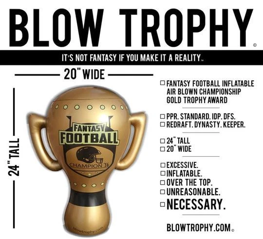 Funny Fantasy Football Championship Trophy