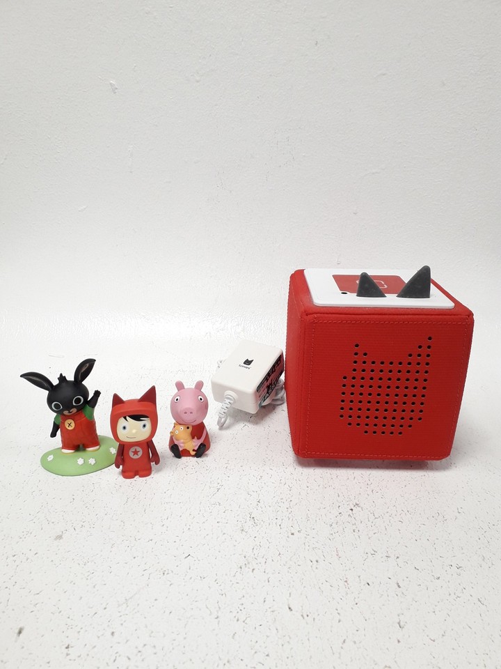 Tonies Starter Set Red Audio Box Bundle with 3 Tonie Figures & Charger ...