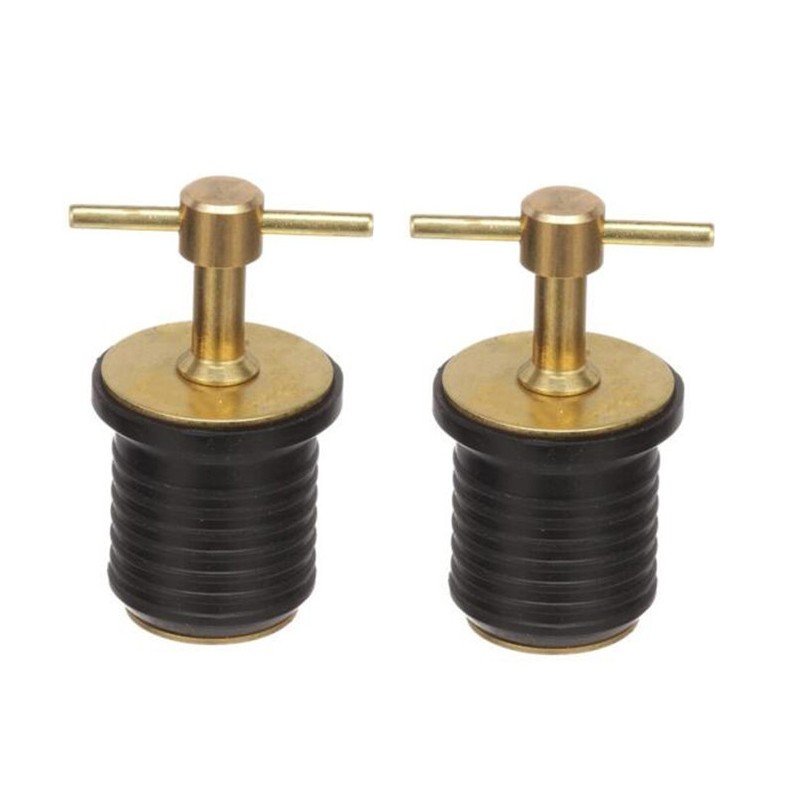 2Pcs 32mm Brass Rubber Deck Drain Plug fit for Marine Boat Yacht Hull ...