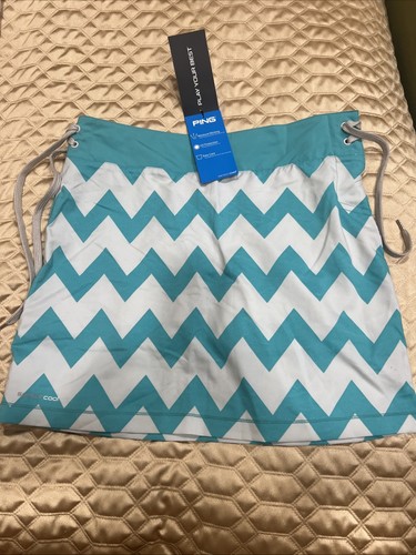 Ping Golf Skirt Skort White TurquoiseChevron Sensorcool Women M ...