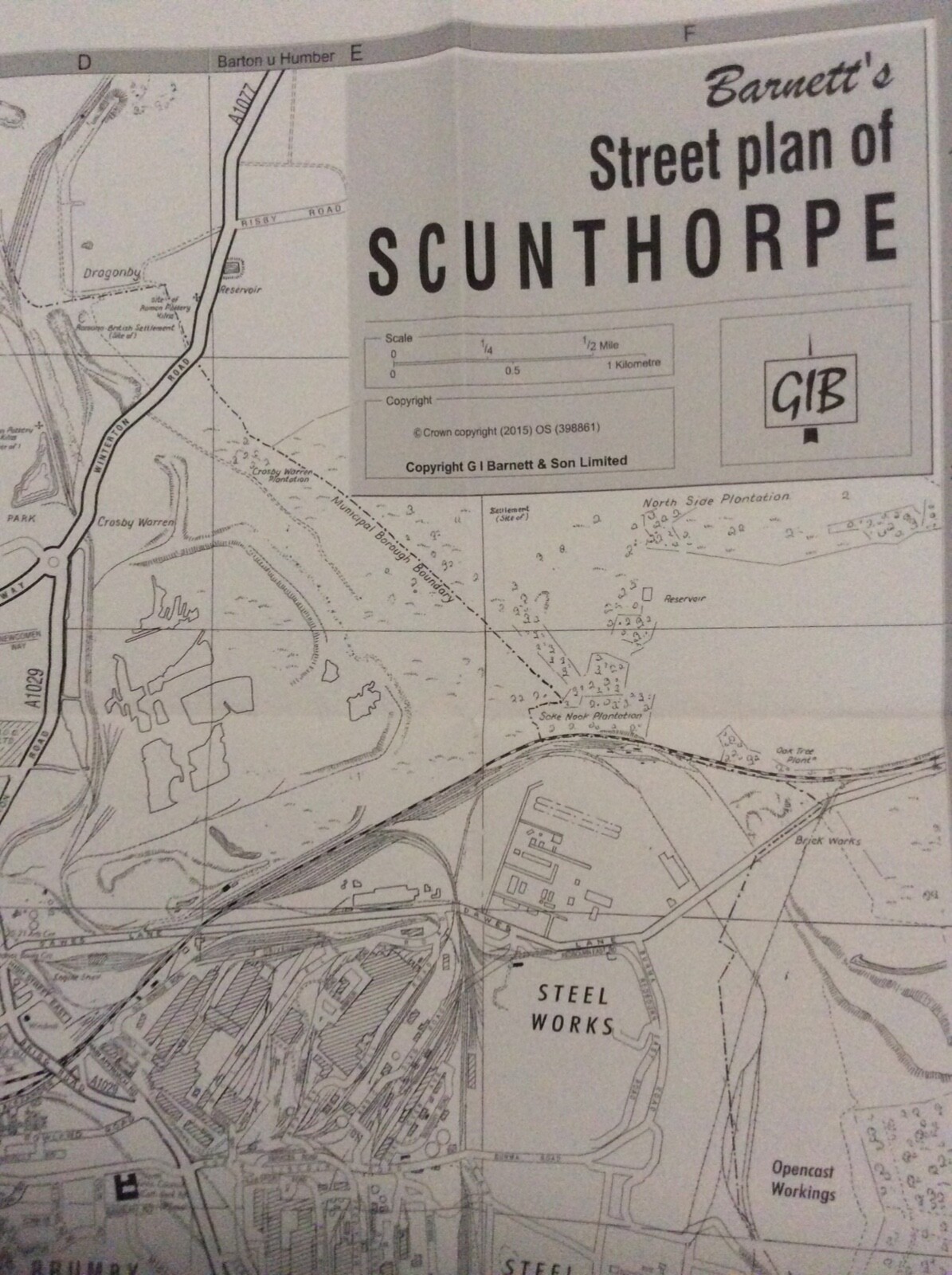 SCUNTHORPE Bottesford fold out street map black& white | eBay.de