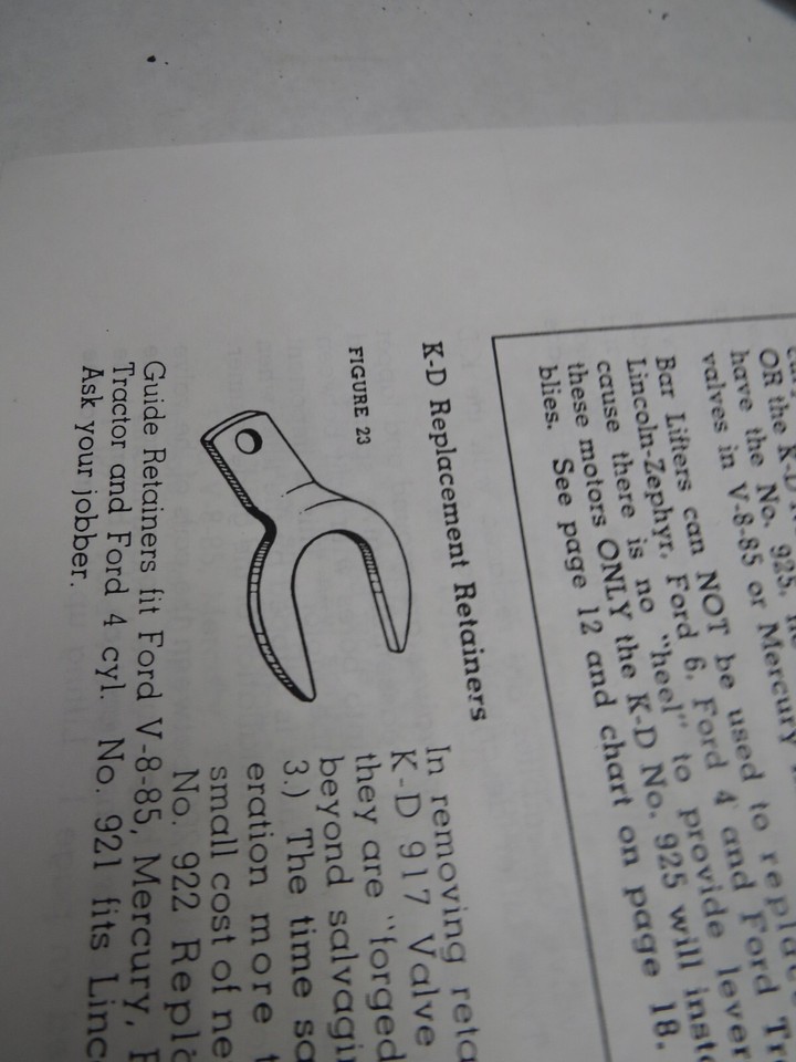 Ford flathead V8 valve service instructions K-D tools No Reserve | eBay