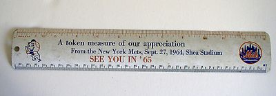 Authentic Original 1964 New York Mets Fan Appreciation Day Ruler | eBay