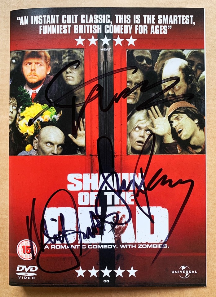 SHAUN OF THE DEAD SIGNED DVD Signed by Simon Pegg, Nick Frost, Edgar ...